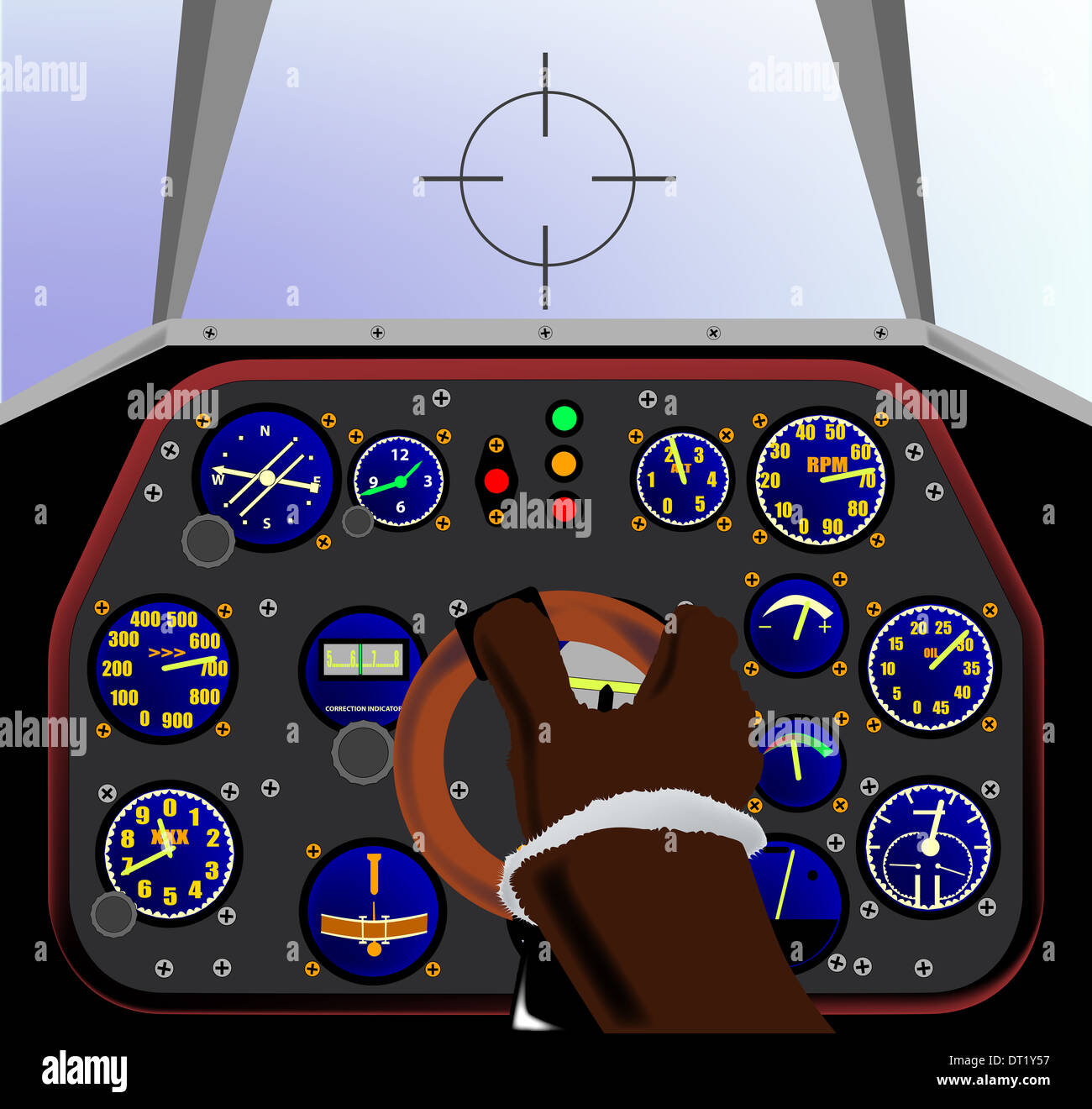 Inside the cockpit of a WWII fighter plane Stock Photo - Alamy