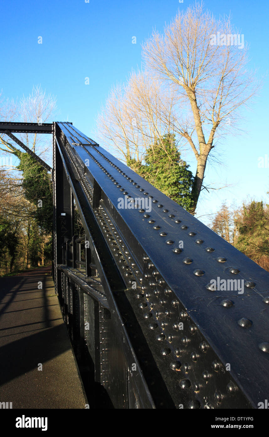 Detail of structure of old railway bridge on the Marriott's Way path at ...