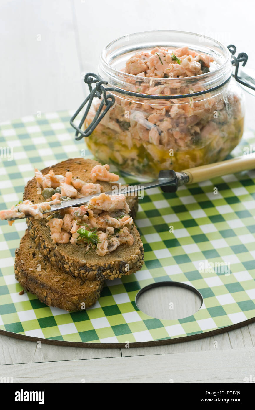 Two salmon rillette Stock Photo - Alamy
