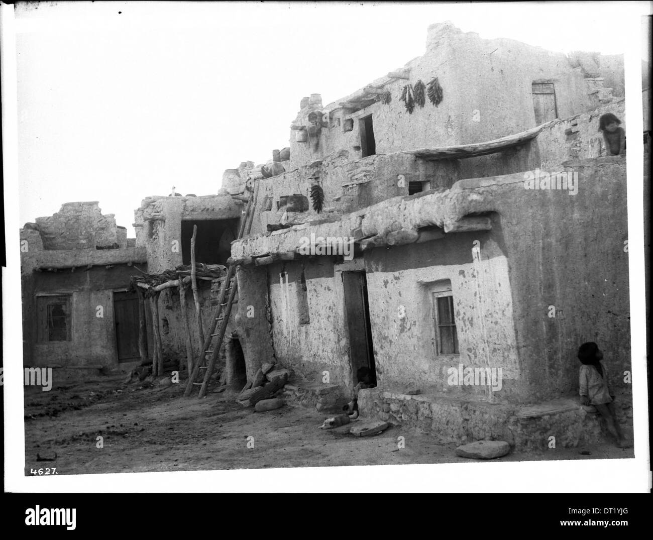Houses in the pueblo of Walpi (Walpai), Arizona, photographed in 1898 ...
