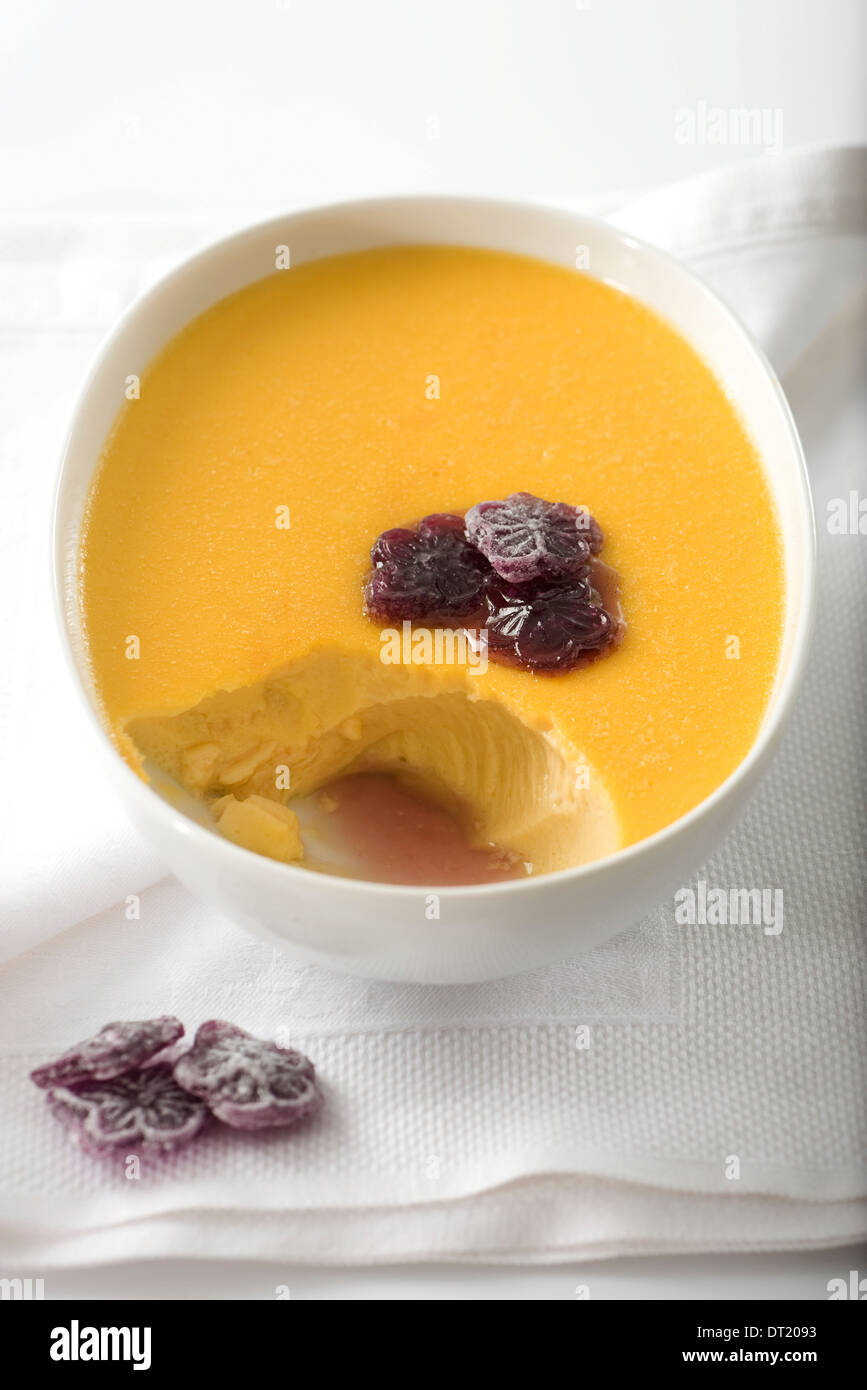 Violet cream dessert Stock Photo - Alamy