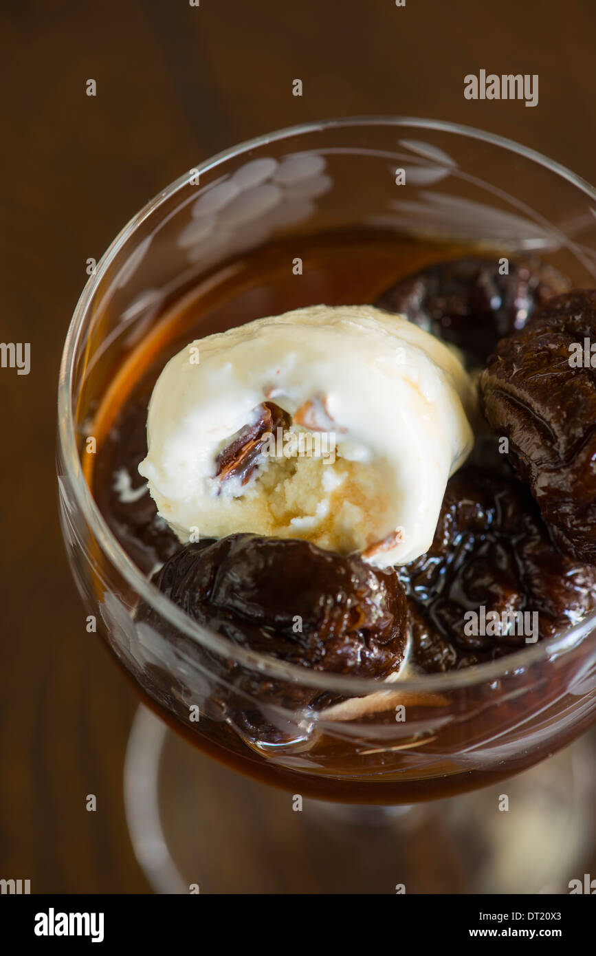 Pruneaux à l'Armagnac With Prune Ice Cream Stock Photo - Alamy