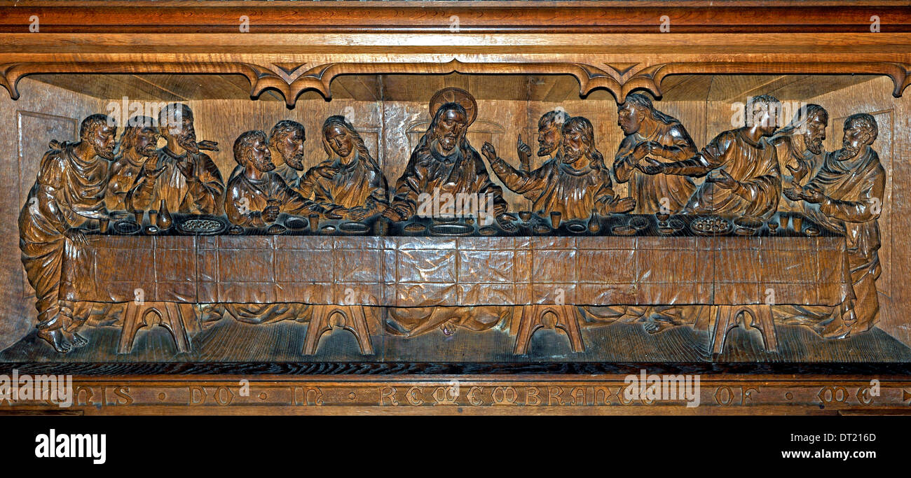 A twentieth century wooden panel depicting 'The Last Supper', Church of ...
