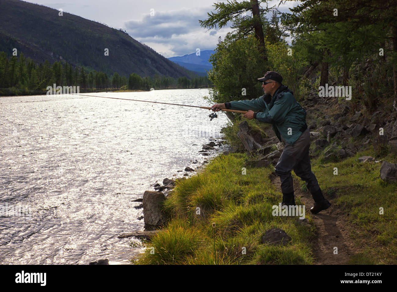 Fishing mongolia fisherman fish hi-res stock photography and images - Alamy