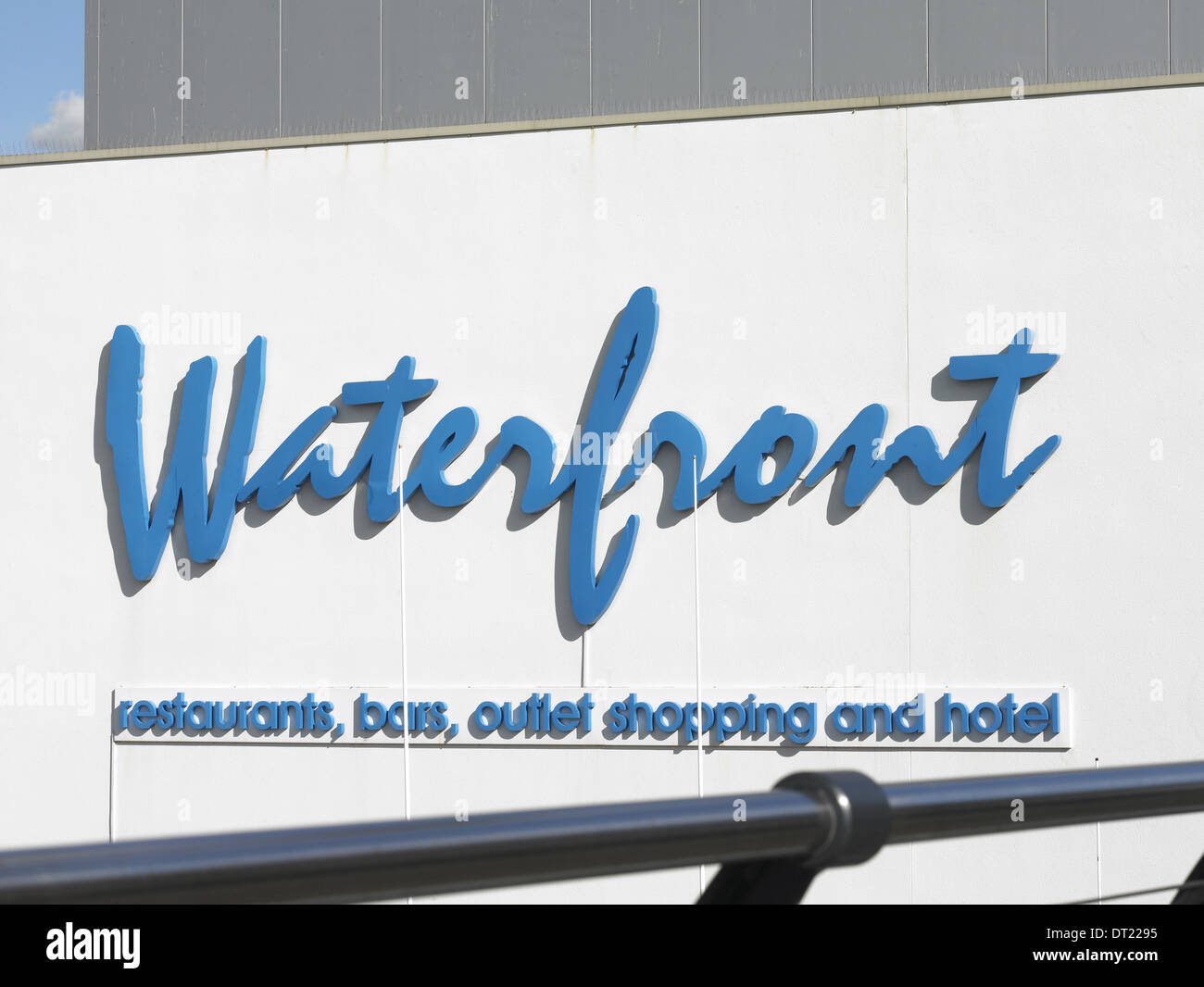 Waterfront Center sign, Brighton Stock Photo - Alamy