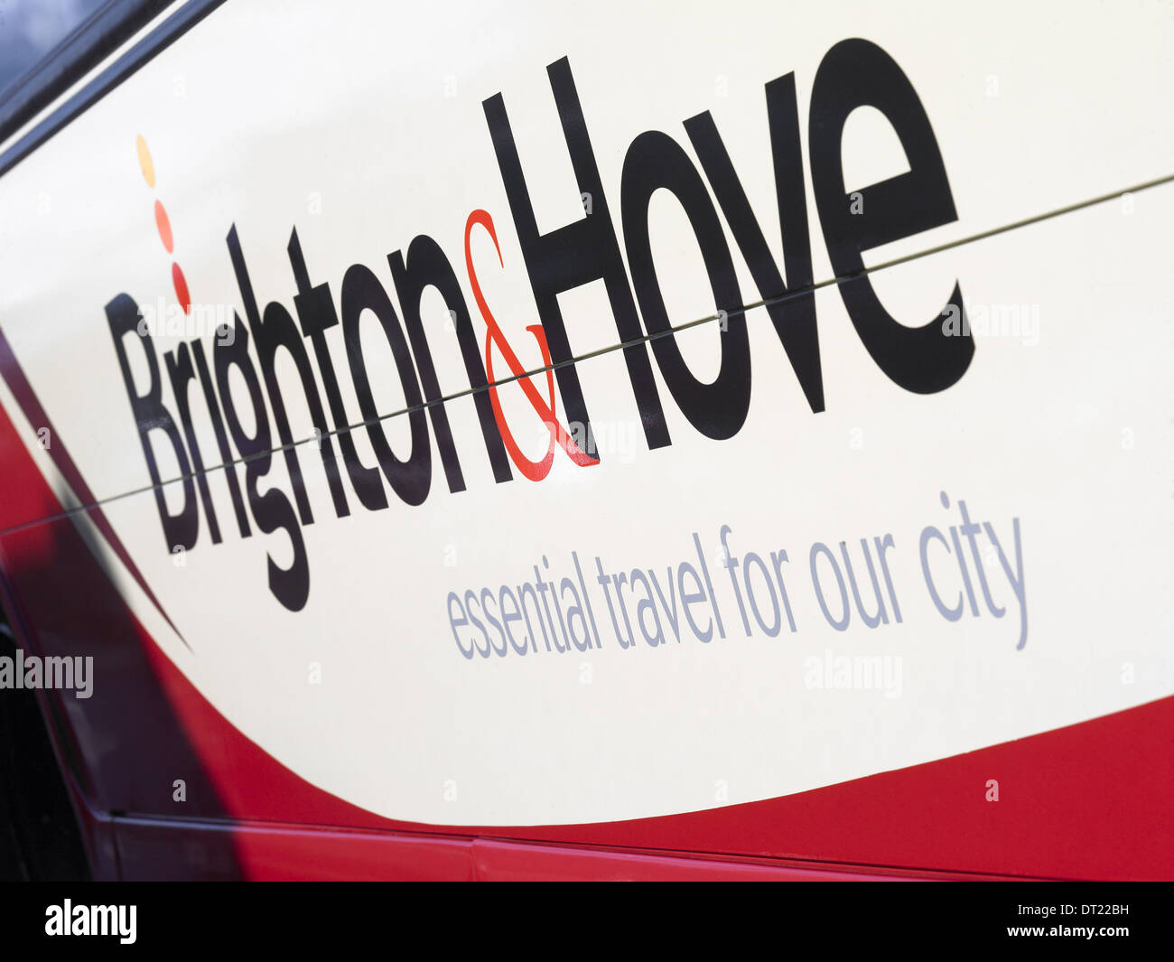 Lettering on side of bus Stock Photo - Alamy