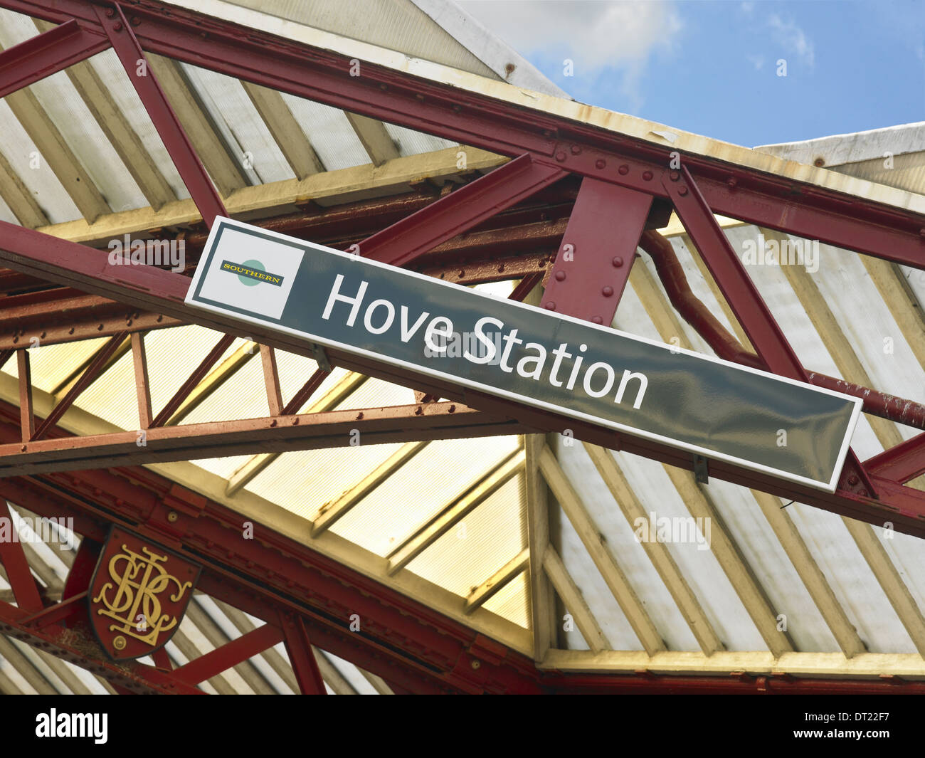 Hove railway station sign Stock Photo - Alamy