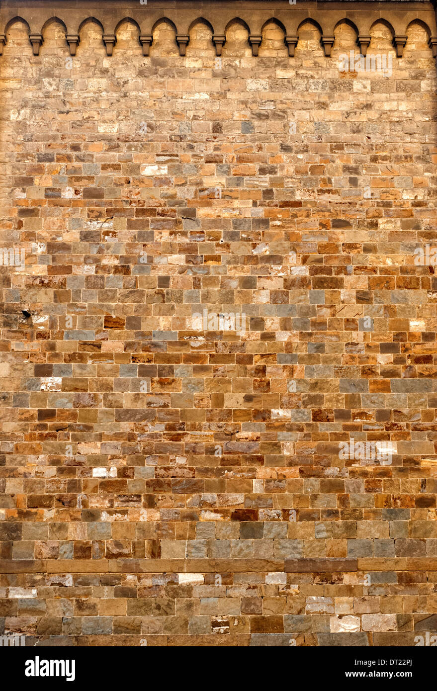 Retro stone wall with wooden cornice Stock Photo - Alamy