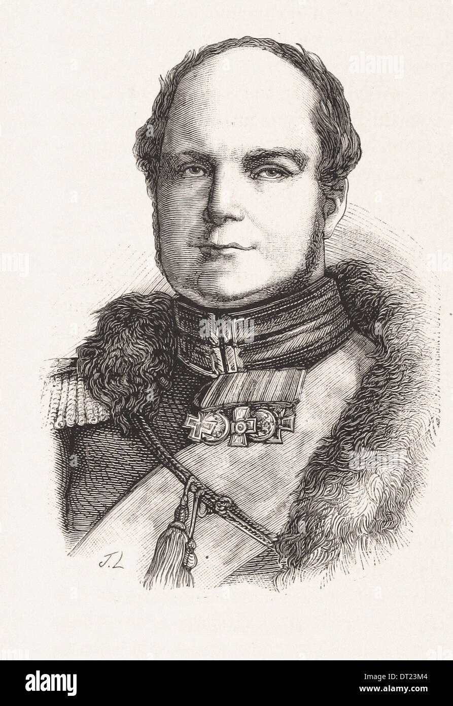 Portrait Of Guillaume Iv French Engraving Xix Th Century Hi Res Stock