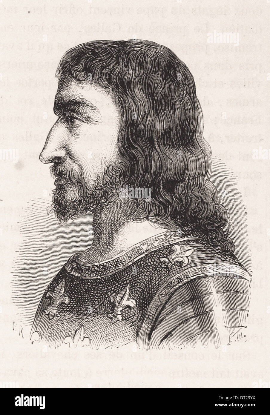 Portrait of king john french engraving xix th century hi-res stock ...