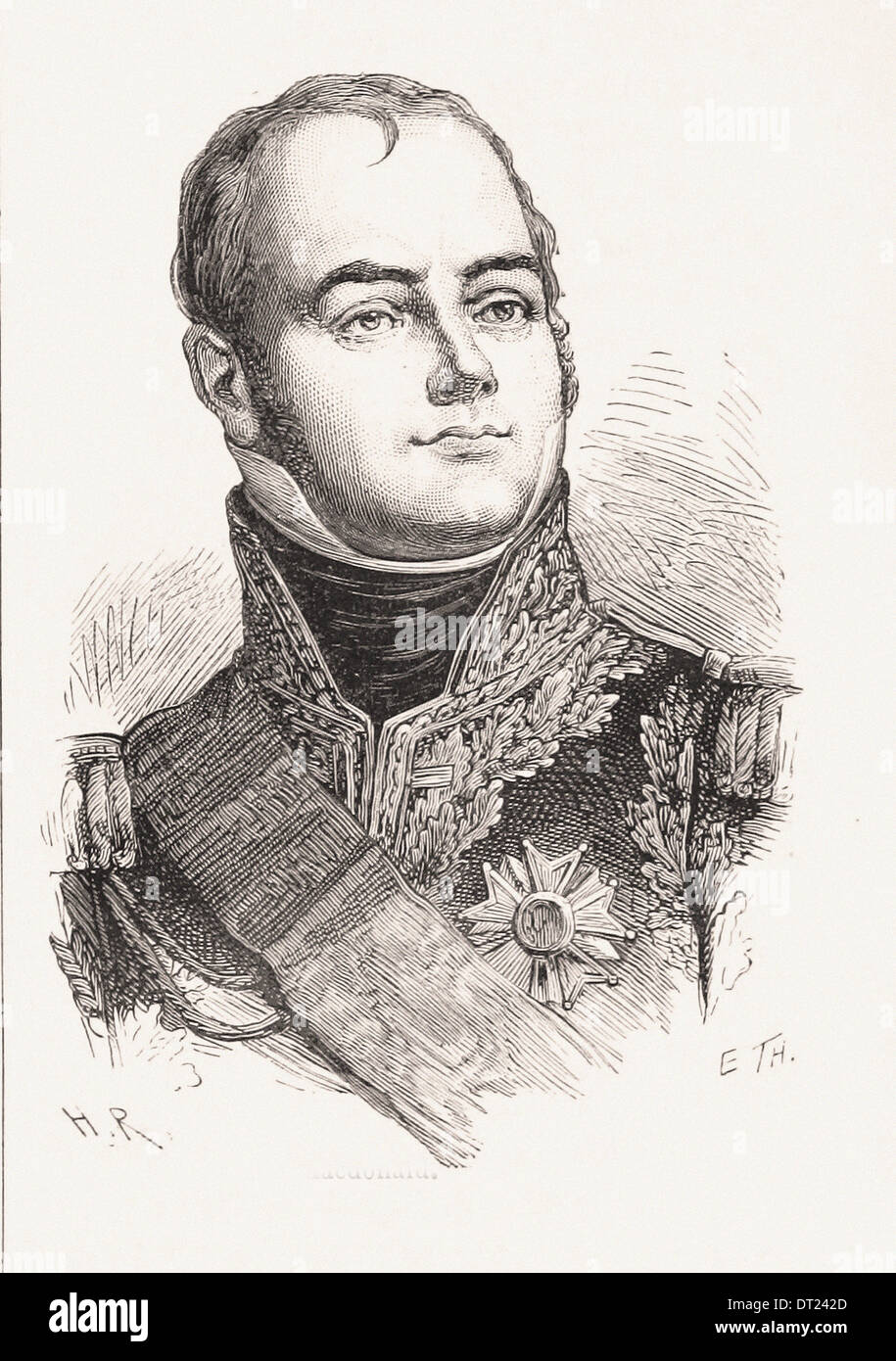Portrait of Macdonald - French engraving XIX th century Stock Photo - Alamy