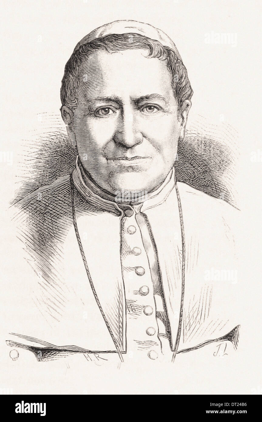 Portrait of Pope Pie IX - French engraving XIX th century Stock Photo ...