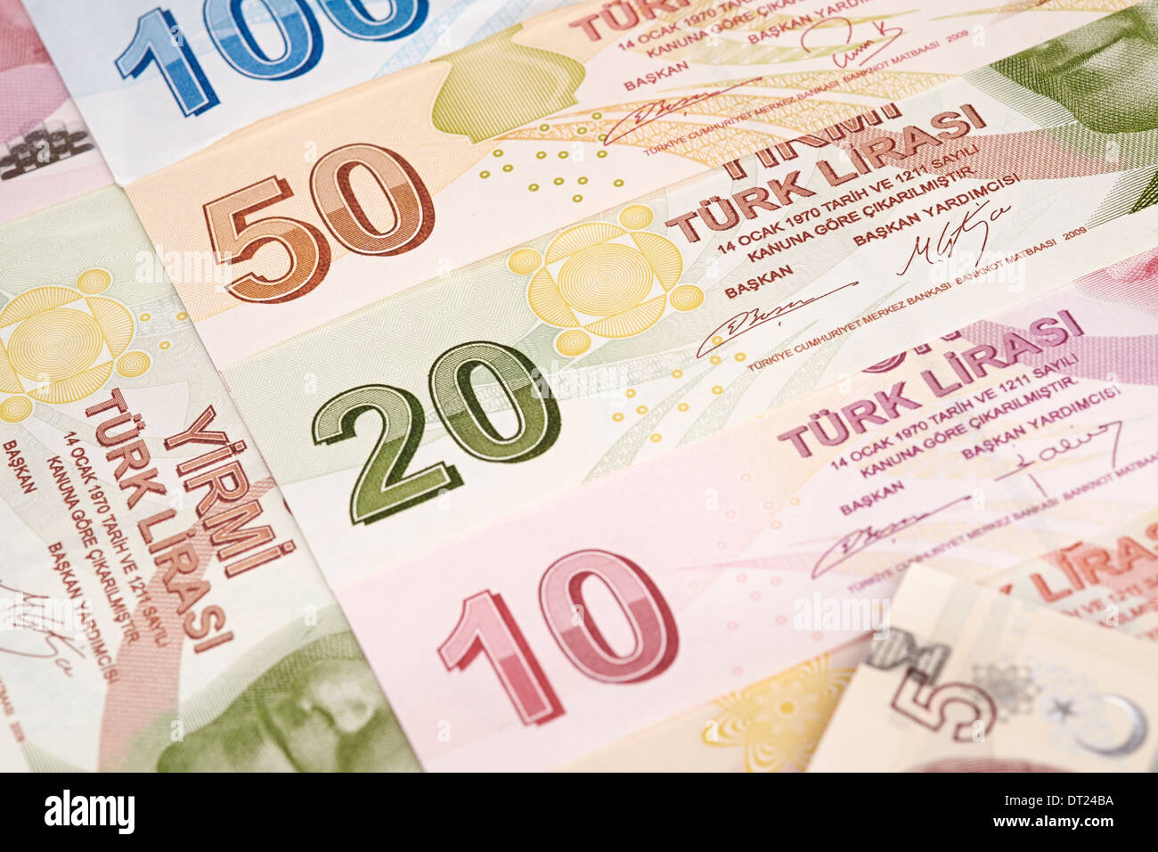 Turkish Currency, a close up of mixed Lira Notes Stock Photo - Alamy
