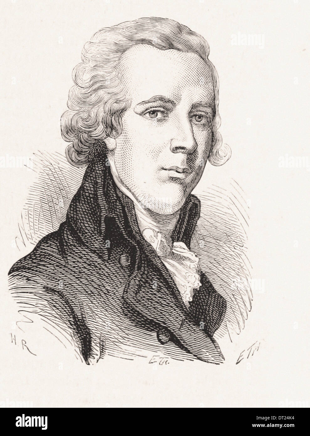 Portrait of William Pitt - French engraving XIX th century Stock Photo ...