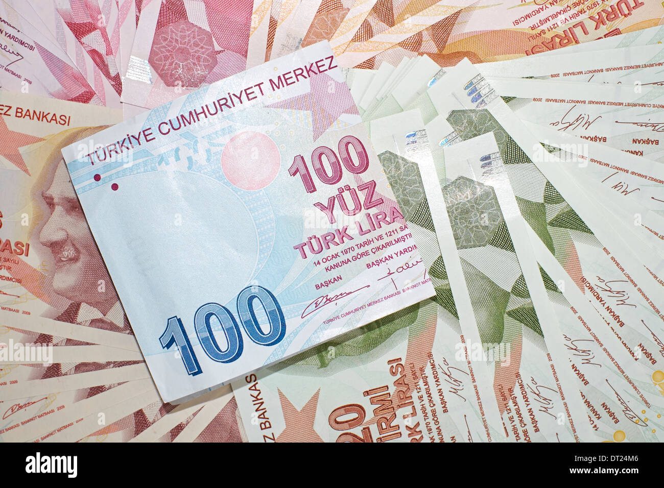 Turkish Currency, a close up of mixed Lira Notes Stock Photo - Alamy