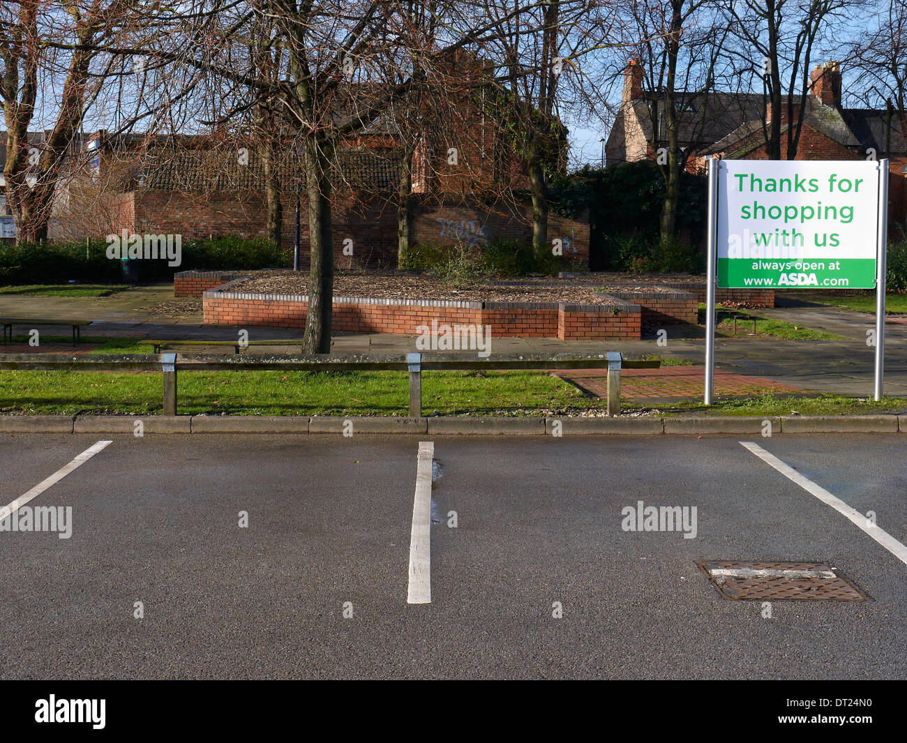 Asda sign Thanks for shopping with us and promoting their website in ...