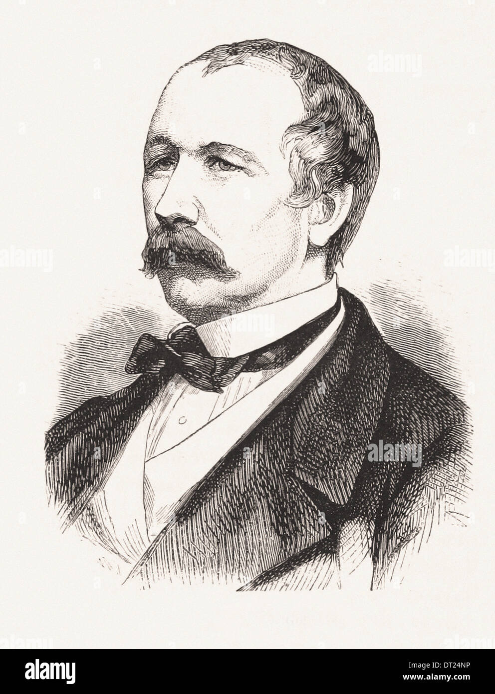 France portrait of de goltz french engraving xix th century hi-res ...