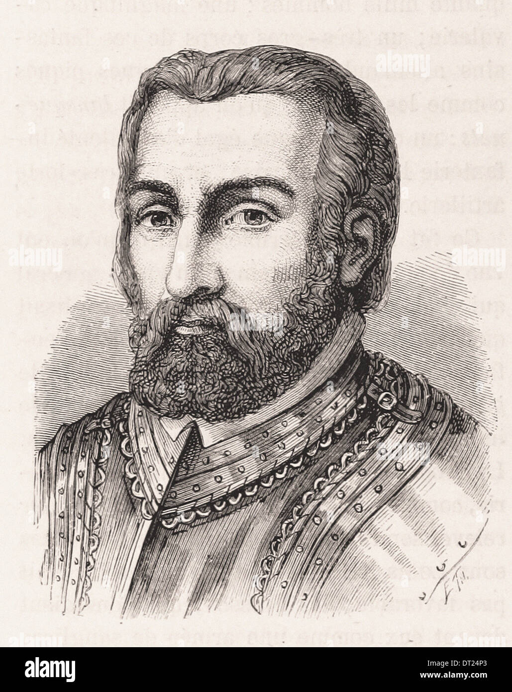 France portrait of bayard french engraving xix th century hi-res stock ...