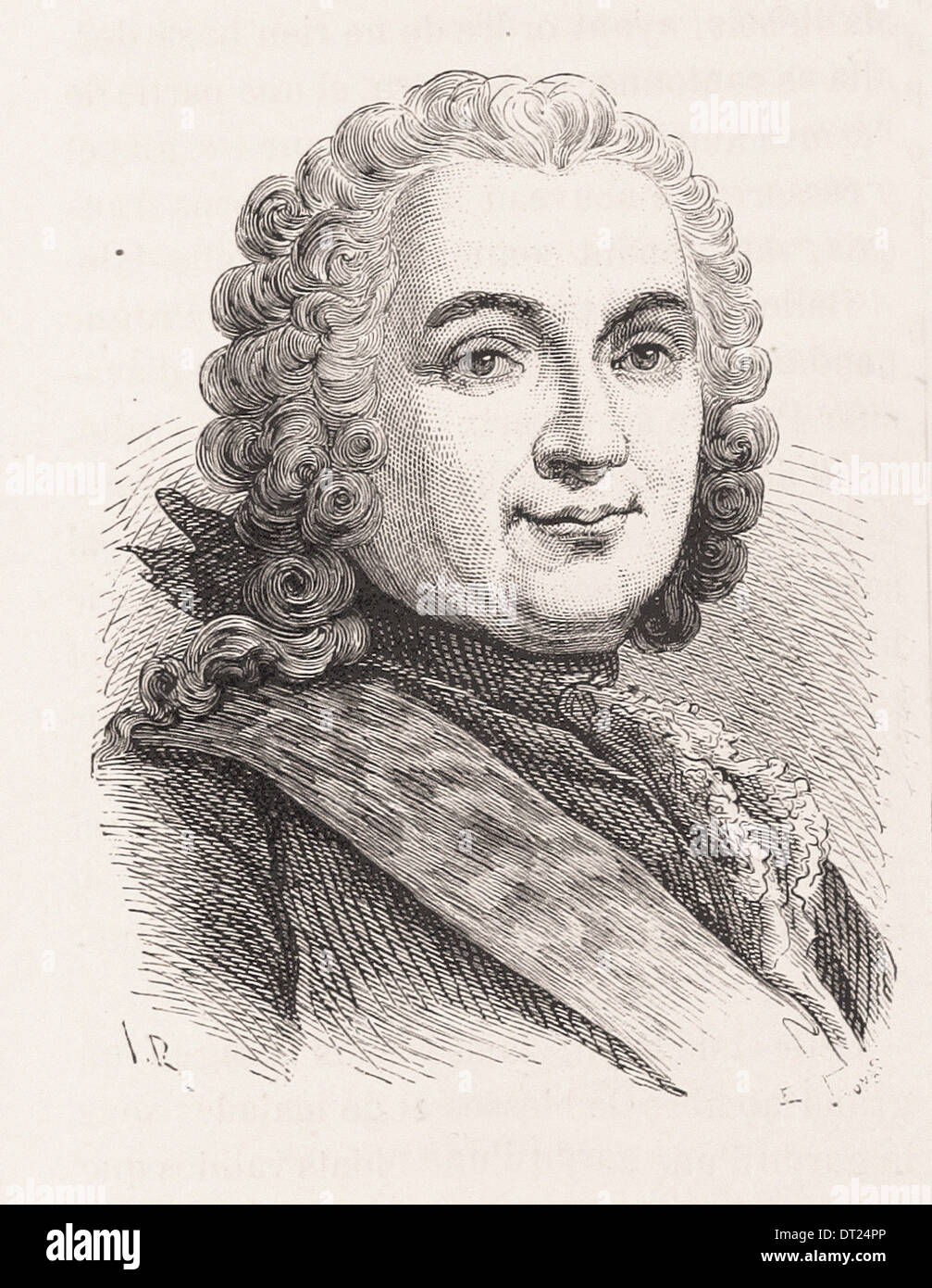 Portrait of Chevert - French engraving XIX th century Stock Photo - Alamy