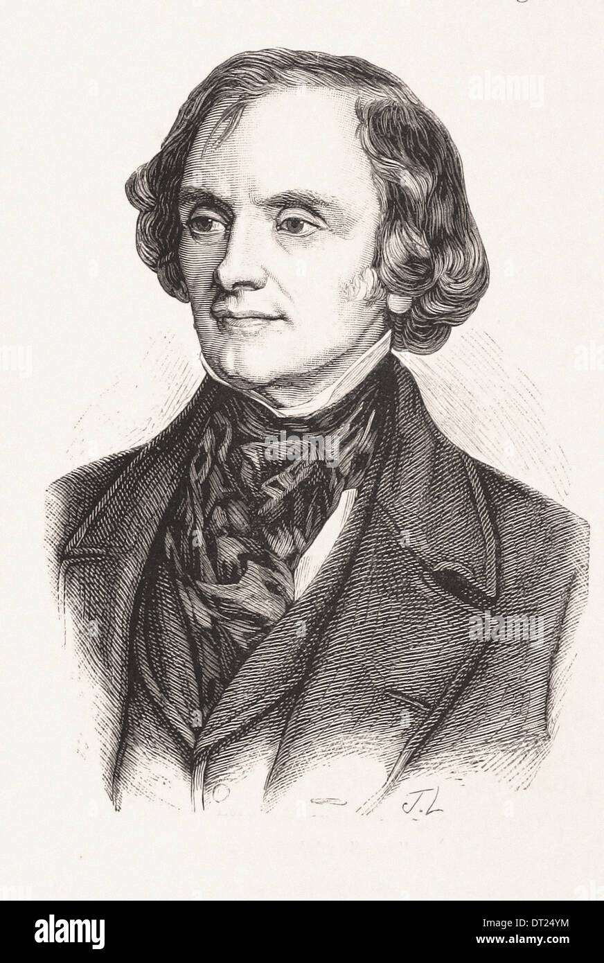 Portrait of Lord John Russell - French engraving XIX th century Stock ...