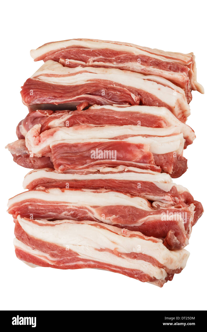 a stack of pork ribs isolated on white. Clipping path included Stock ...