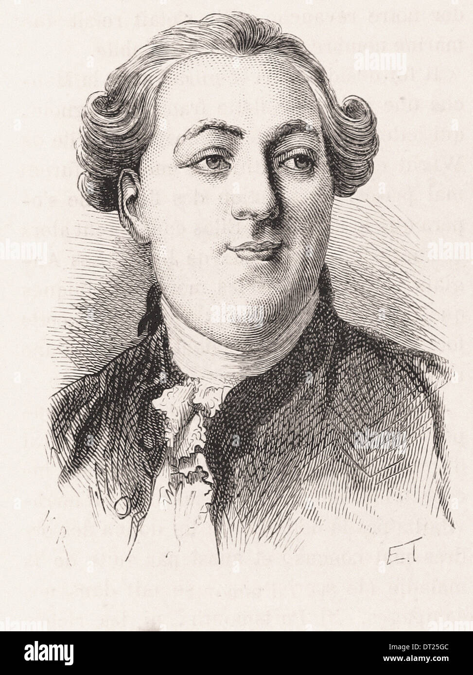 Portrait of Necker - French engraving XIX th century Stock Photo - Alamy