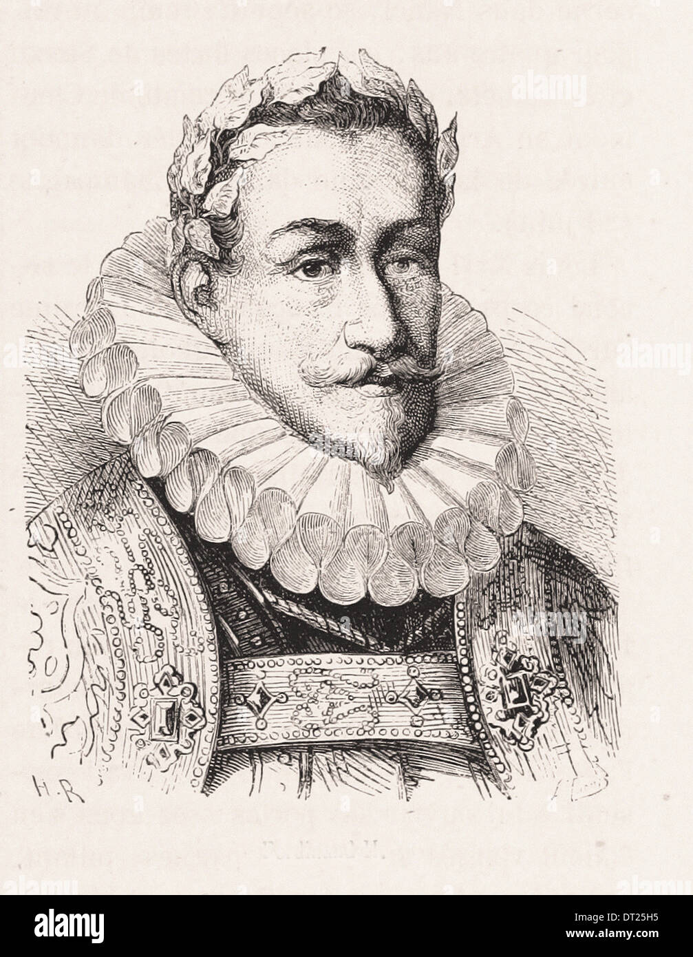 Portrait of ferdinand ii french engraving xix th century hi-res stock ...