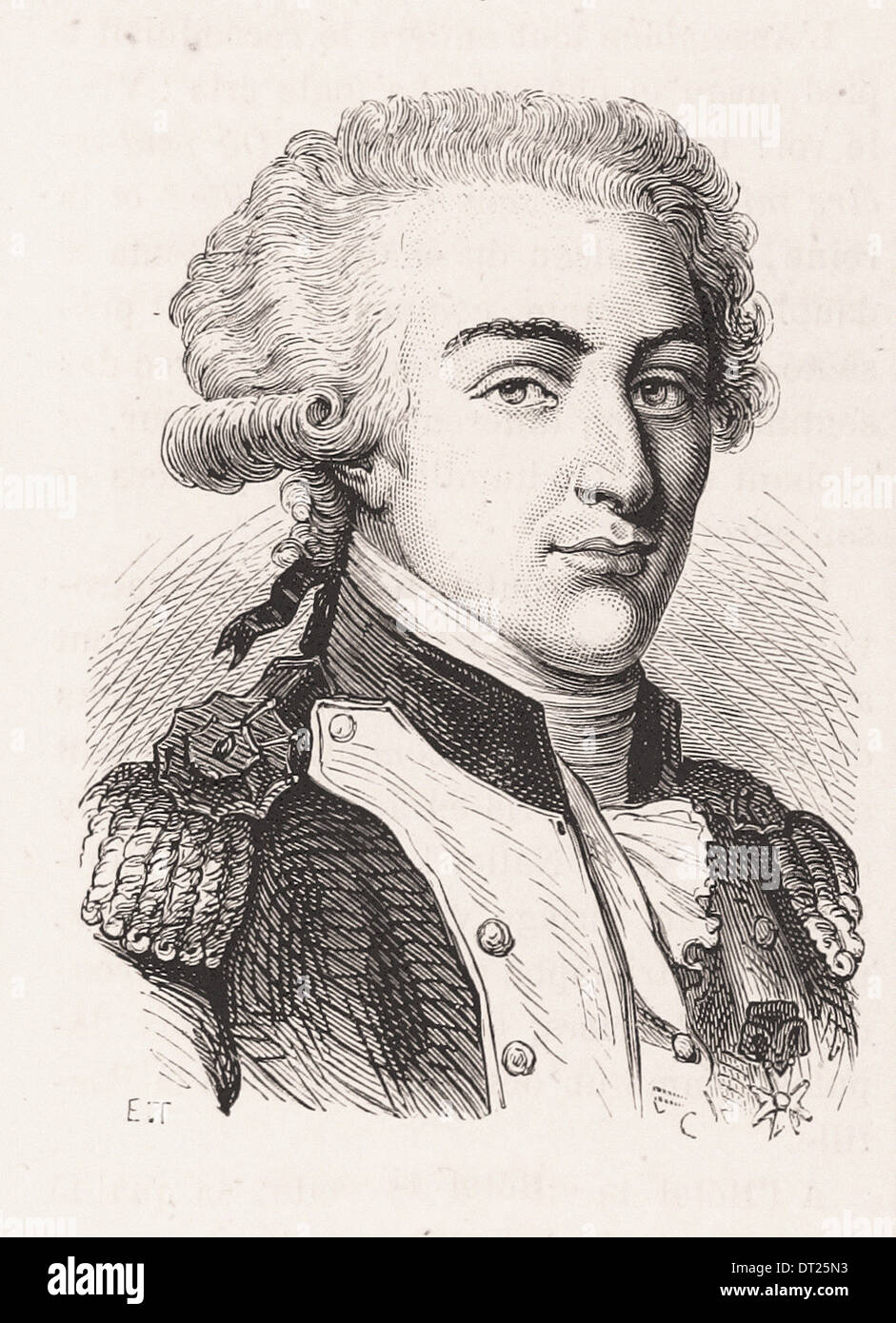 France portrait of la fayette french engraving xix th century hi-res ...