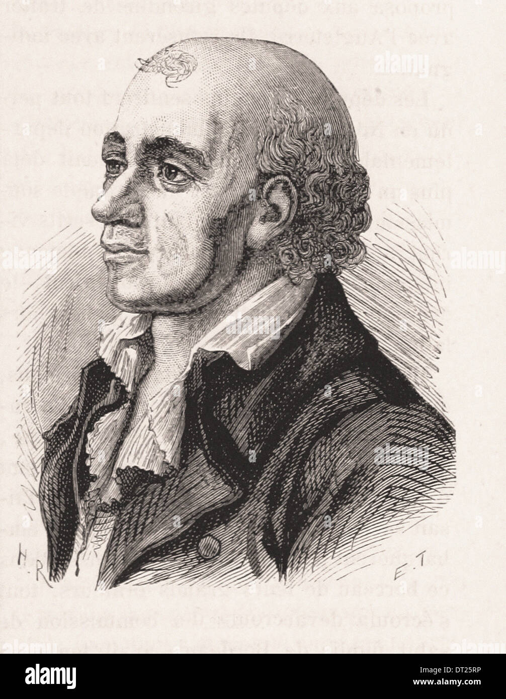 France portrait of chalier french engraving xix th century hi-res stock ...