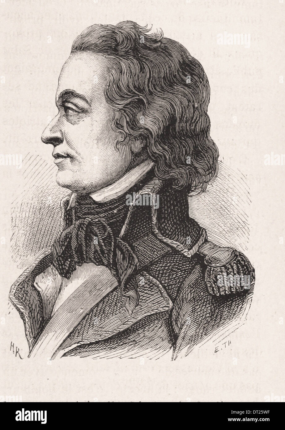 France portrait of ronsin french engraving xix th century hi-res stock ...