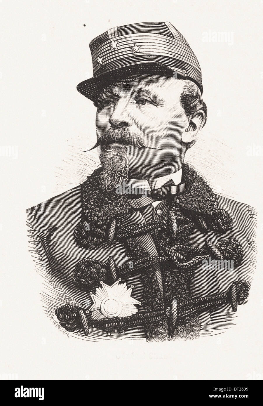 France portrait of general chanzy french engraving xix th century hi ...