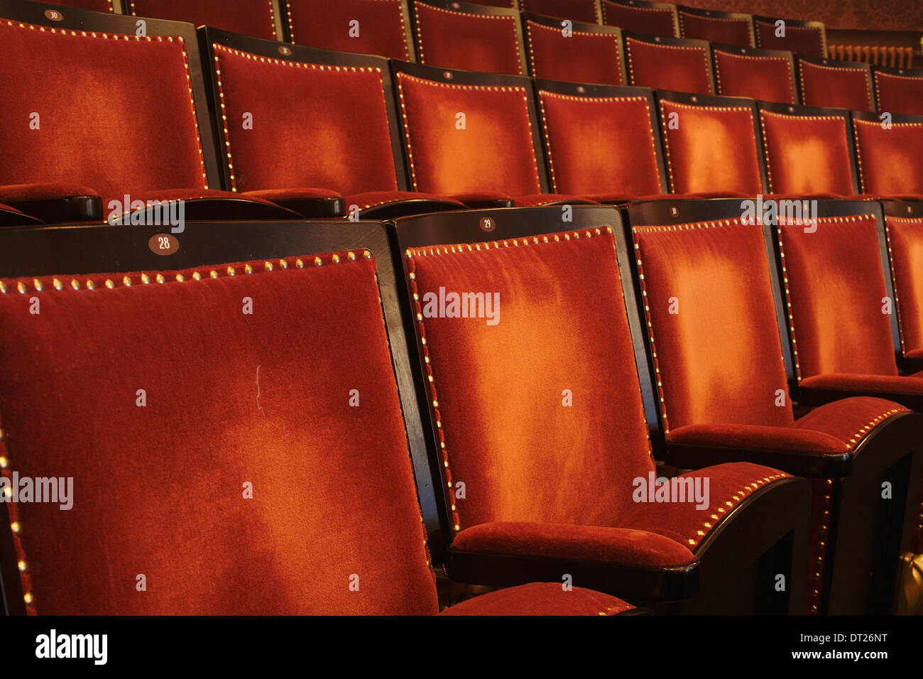 Rows of cinema seats Stock Photo - Alamy