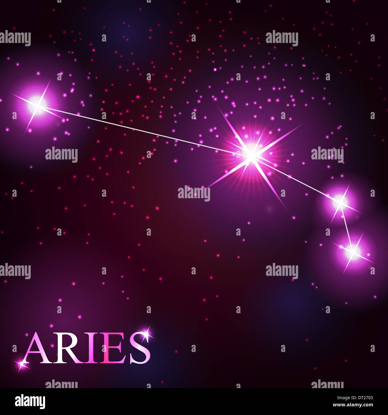 vector of the aries zodiac sign of the beautiful bright stars on the ...