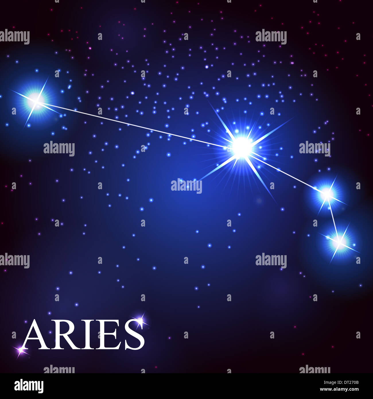 vector of the aries zodiac sign of the beautiful bright stars on the ...