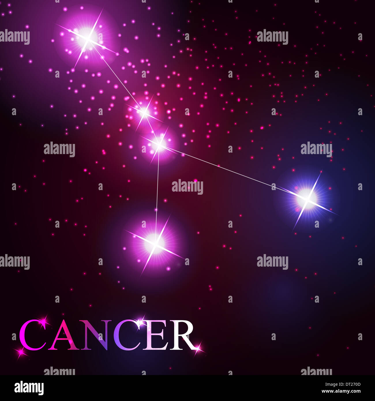 cancer zodiac sign of the beautiful bright stars on the background of ...