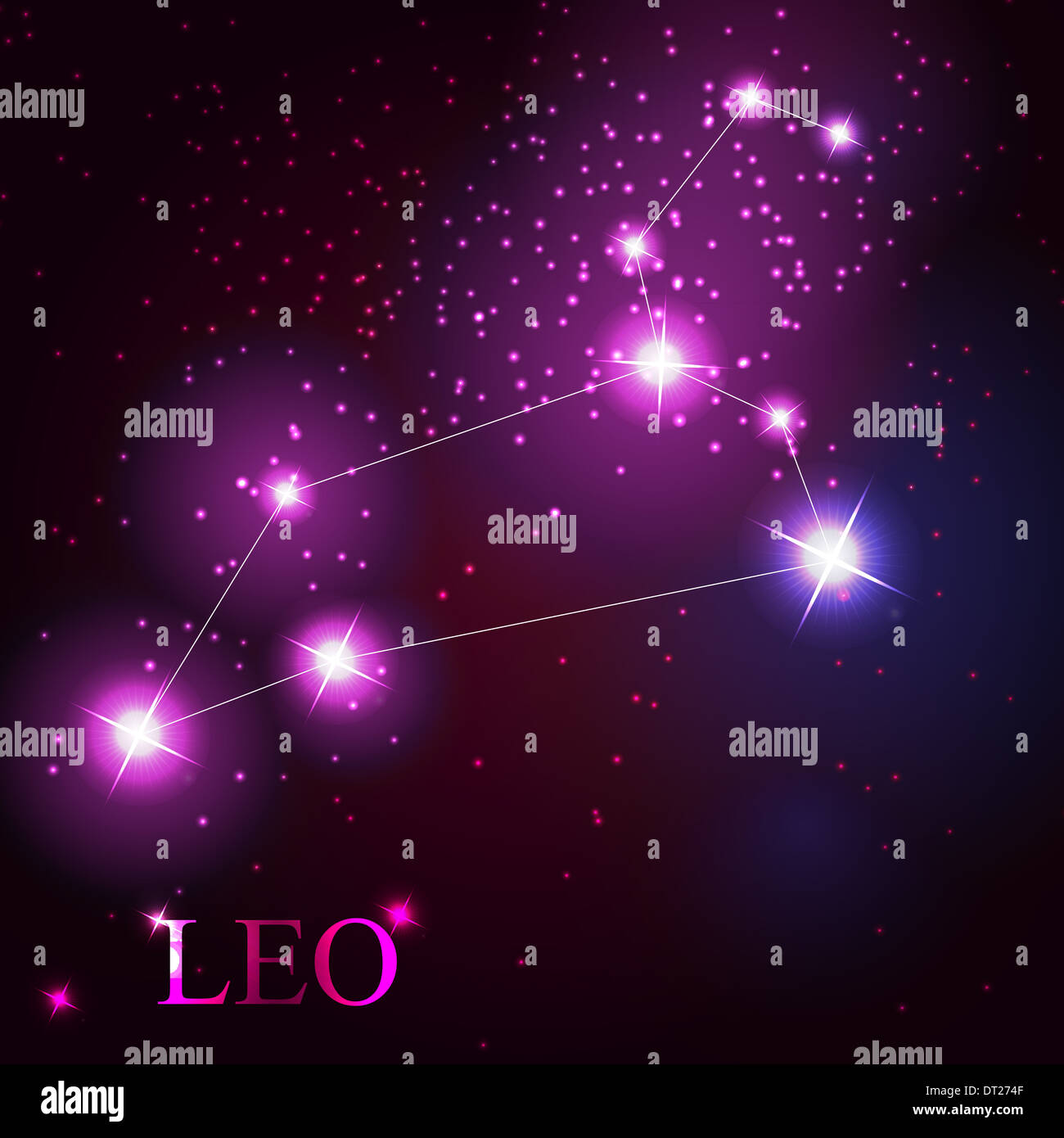 vector of the leo zodiac sign of the beautiful bright stars on the ...
