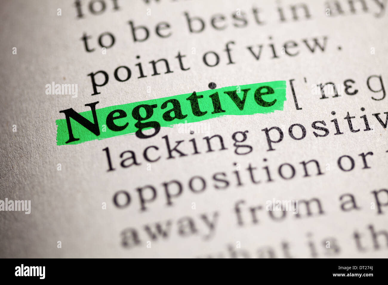 Negative word hi-res stock photography and images - Alamy