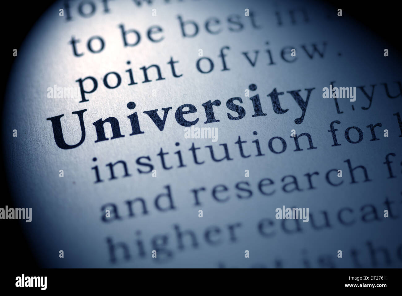 Fake Dictionary, definition of the word university Stock Photo - Alamy