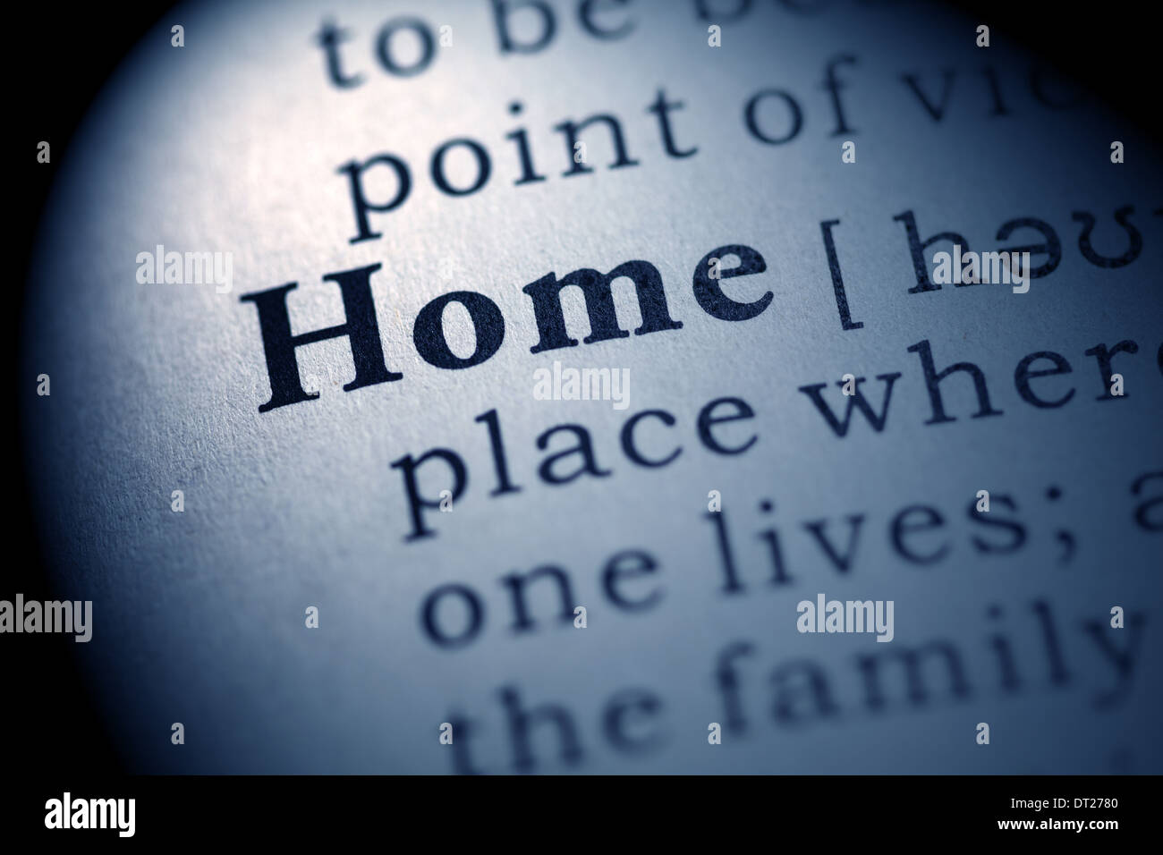 Fake Dictionary, definition of the word home Stock Photo - Alamy