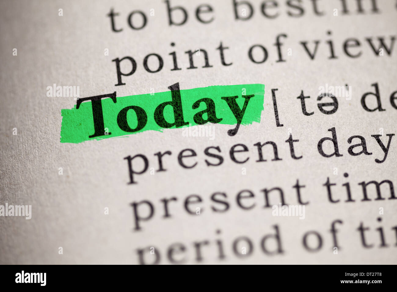 Today word hi-res stock photography and images - Alamy