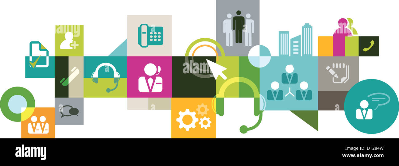 Illustrative collage of BPO industry Stock Photo - Alamy