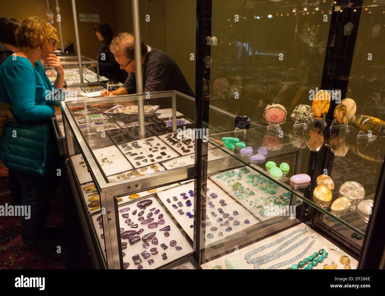 Displays of gems, minerals rocks, crystals, fossils, and meteorites at ...