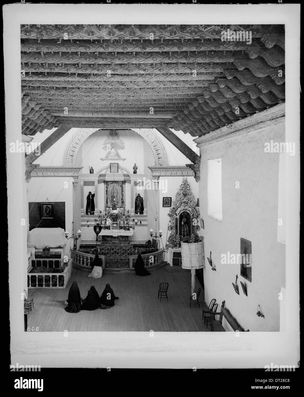 The interior of a church in Juarez, Paso del Norte, Mexico, captured ...