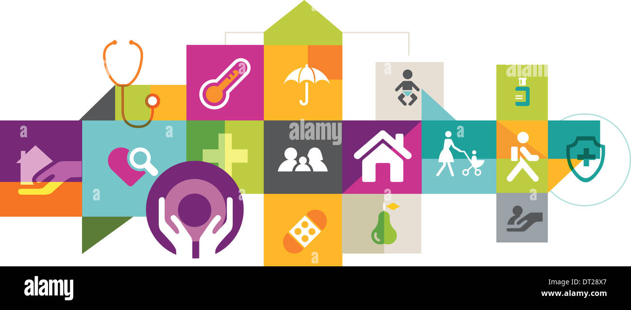 Illustrative collage of insurance over white background Stock Photo - Alamy