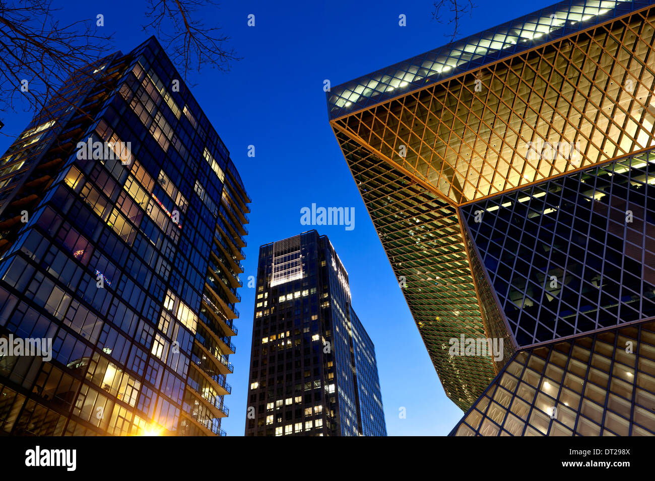WASHINGTON - Seattle Public Library (on the right) main branch, 5th ...