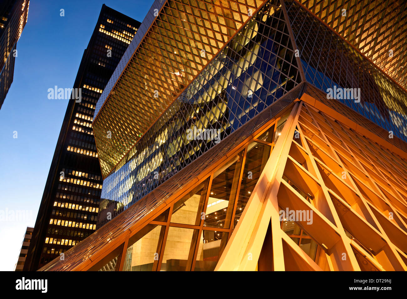 WASHINGTON - Evening at the downtown branch of the Seattle Public ...
