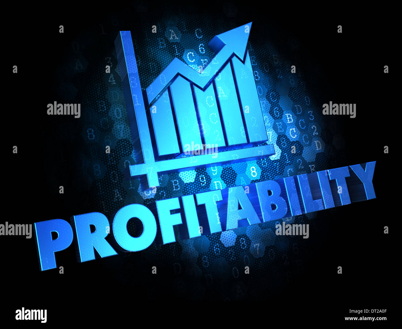 Profitability Concept on Dark Digital Background Stock Photo - Alamy