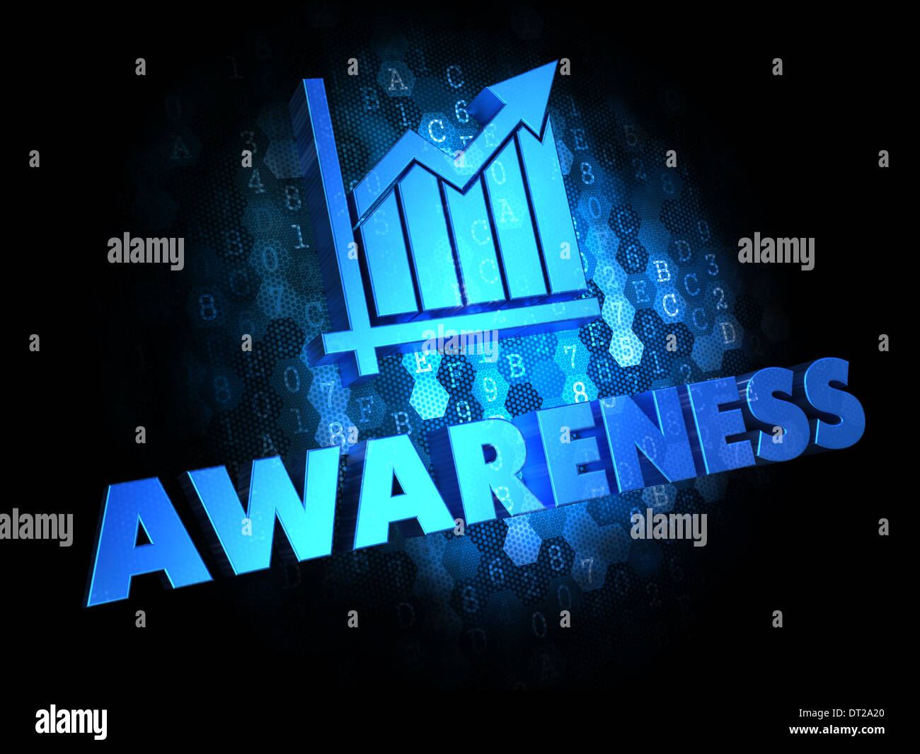 Awareness Concept on Dark Digital Background Stock Photo - Alamy