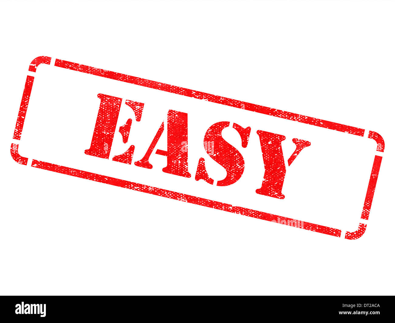 Easy inscription on Red Rubber Stamp Stock Photo - Alamy