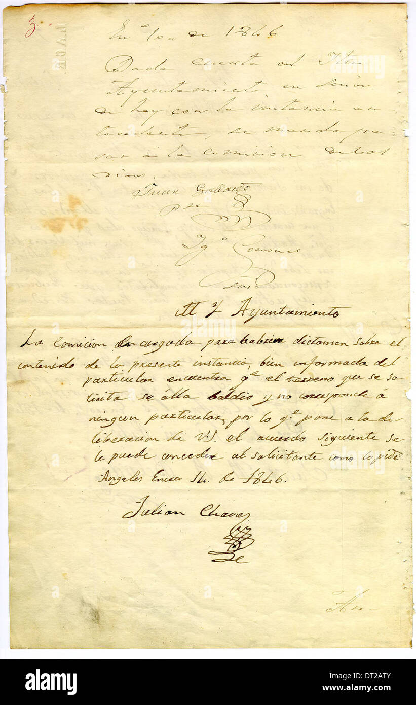 The land petition of Jose Miguel Belarde from 1846 is captured in this ...